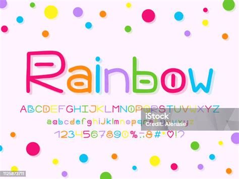 손으로 그린 레인 보우 알파벳 문자 숫자 및 문장 부호를 벡터 가냘픈에 대한 스톡 벡터 아트 및 기타 이미지 가냘픈 개체 그룹 공휴일 Istock