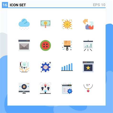 Set Of 16 Vector Flat Colors On Grid For Contact Square Flower Puzzle Game Editable Pack Of