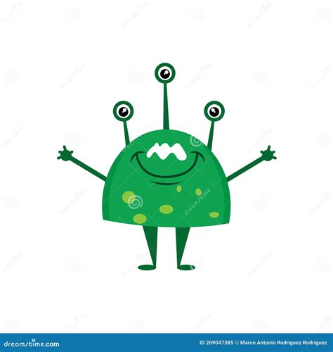 Isolated Cartoon Of An Alien Stock Vector Illustration Of Character Vector 209047385