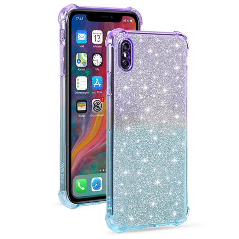For Iphone Xr Gradient Glitter Powder Shockproof Tpu Protective Case
