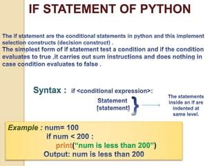 Python Statements PPT