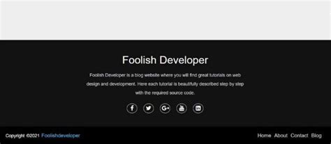 Simple Responsive Footer Design Using HTML And CSS