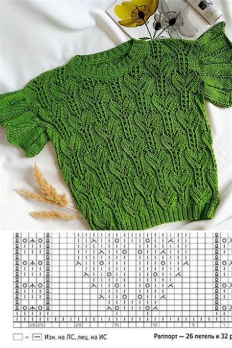 Летняя кофточка связанная спицами Вязаные манжеты Вязаные стежки