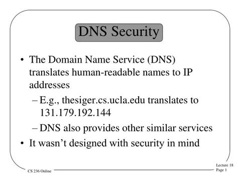 PPT DNS Security PowerPoint Presentation Free Download ID