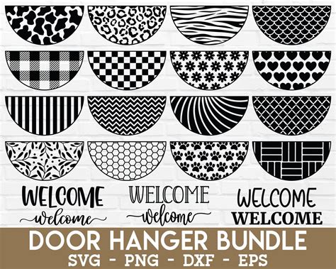 Door Hanger Svg Bundle Round Sign Svg Welcome Sign Svg Round Door
