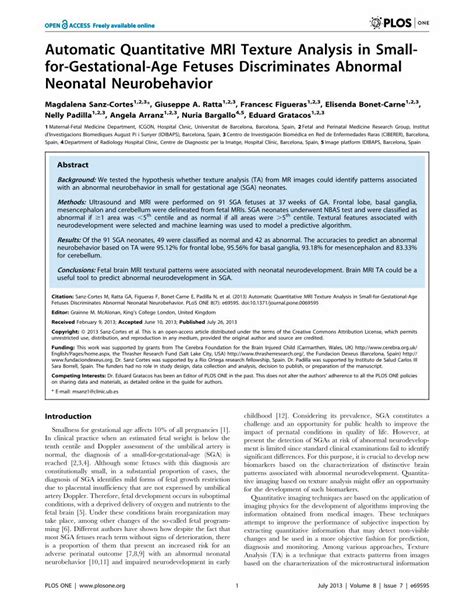 PDF Automatic Quantitative MRI Texture Analysis In Small For Diposit Ub Edu Dspace