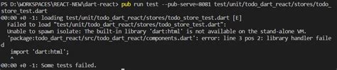 Error While Running Tests Unable To Spawn Isolate The Built In