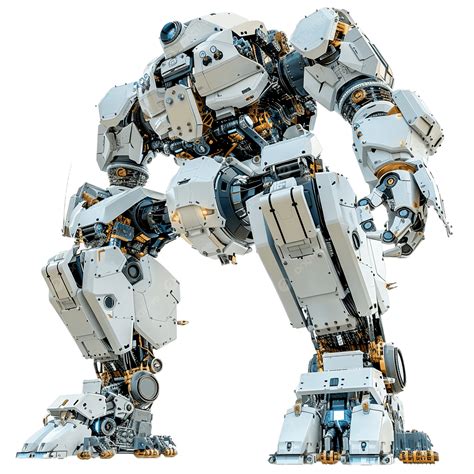 Robot Mecha Grande Construido Por Cabeza Brazo Cuerpo Pierna Arma