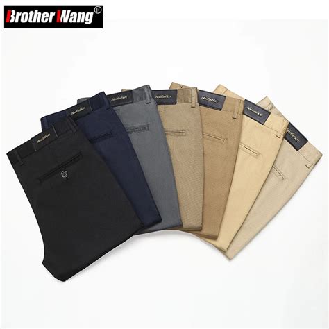 남자의 얇은 캐주얼 스트레이트 바지 2022 봄 여름 패션 편안한 부드러운 뜨개질 탄성 비즈니스 사무실 검은 바지 Aliexpress