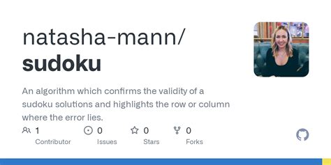 GitHub Natasha Mann Sudoku