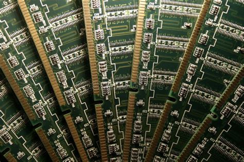 Computer Memory RAM On Motherboard Background Close Up System Main Memory Random Access