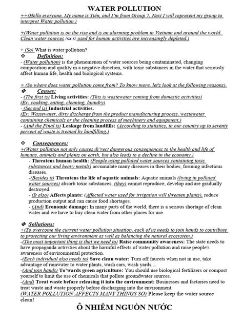 Script Water Pollution Pdf Water Pollution Pollution