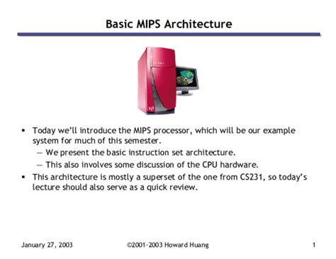 Pdf Basic Mips Architecture