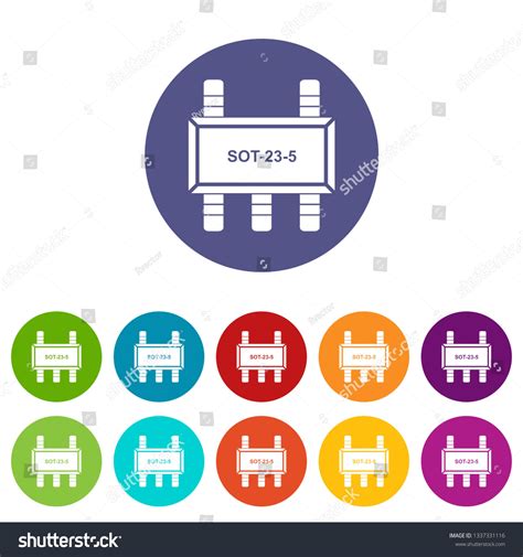 Military Microchip Icons Color Set Vector Stock Vector Royalty Free 1337331116 Shutterstock