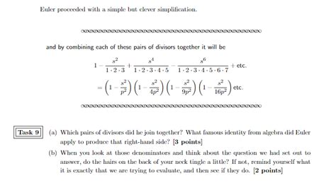 Solved Euler Proceeded With A Simple But Clever Chegg Com