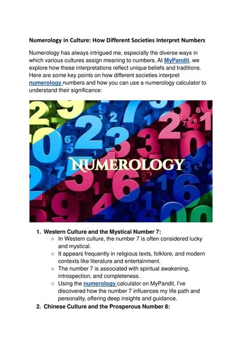 Ppt Numerology In Culture How Different Societies Interpret Numbers Powerpoint Presentation