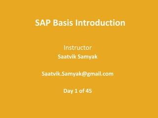 SAP Basis Online Training Demo PPT