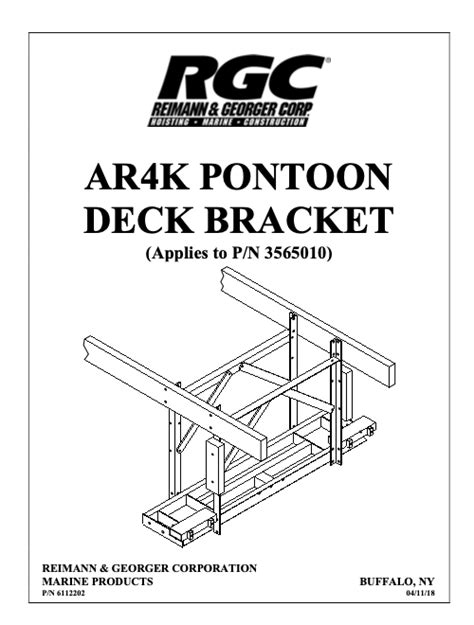 Ar4000 Pontoon Deck Brackets Flathead Lift And Rail