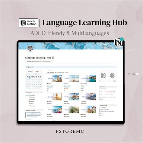 Notion Language Learning Hub Learning Multilingual Language Etsy México