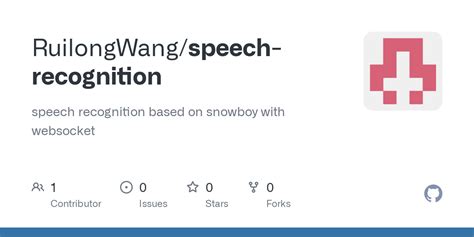 GitHub RuilongWang Speech Recognition Speech Recognition Based On Snowbabe With Websocket