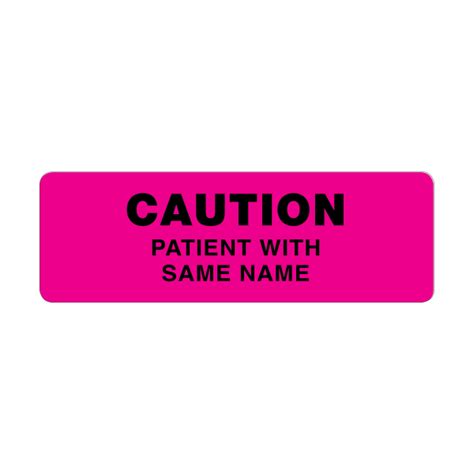 Caution Patient With Same Name Labels 20mm X 60mm 250 Labels Medi Print Australia