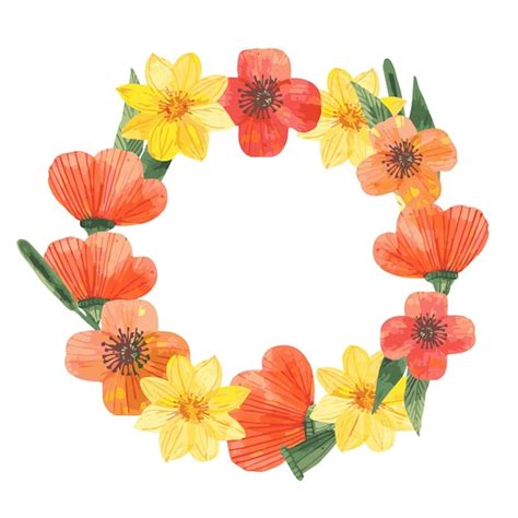 Premium Vector Wreath Watercolor