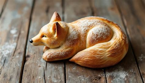 Adorable Fox Shaped Bread Recipe Baking Ideas Stock Illustration