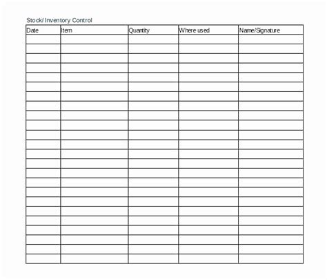 Bar Inventory Template