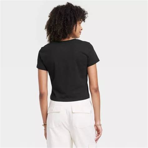 Black Crop T Shirt → Cut Range