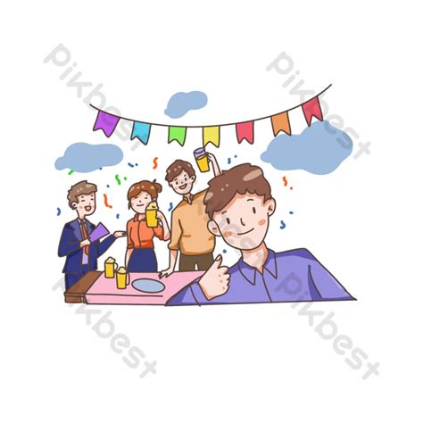 ภาพโปสเตอร์สร้างสรรค์งานปาร์ตี้ที่วาดด้วยมือการ์ตูน เทมเพลต แบบ Psd ดาวน์โหลดฟรี Pikbest