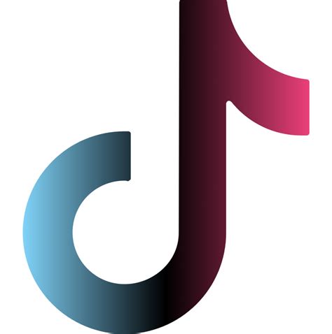 Tiktok Colorful Icon Gradient With Black Shade Symbol Mark Illustration