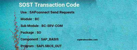 SOST SAP Tcode For SAPconnect Send Requests