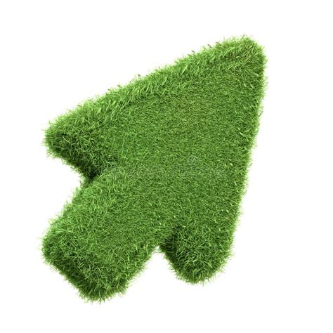 An Arrow Cursor Symbol Crafted From Dense Green Grass Isolated On A