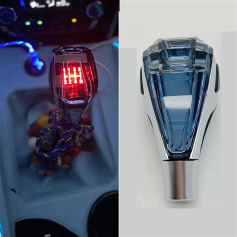 Universal Led Indução Luz Para Carro Crystal Handles Gear Shift Knob