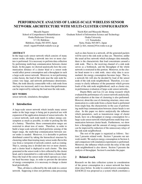 Pdf Performance Analysis Of Large Scale Wireless Sensor Network