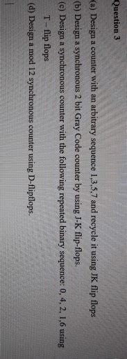 solved question 3 a design a counter with an arbitrary