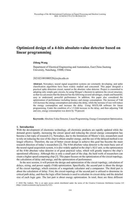 Pdf Optimized Design Of A 4 Bits Absolute Value Detector Based On