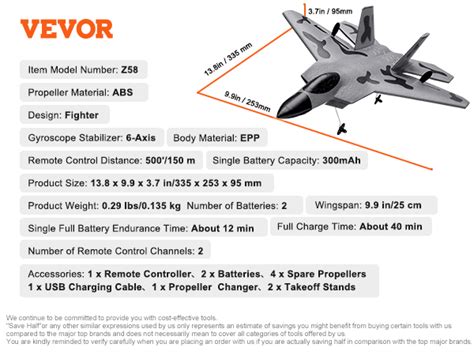 Vevor Rc Airplane Fighter Epp Foam Rc Plane Toy With 24 Ghz Remote