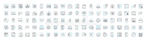 web services vector line icons set web services api rest soap