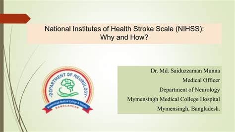 Nihss In Stroke Severity Why And How Presentation Pptx