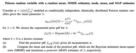 Poisson Random Variable With A Random Mean Mmse