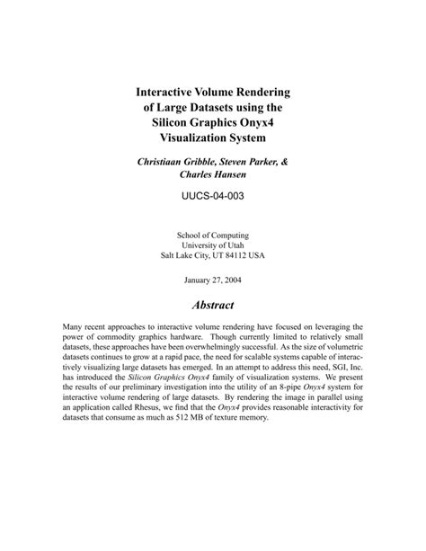 interactive volume rendering of large datasets using the silicon