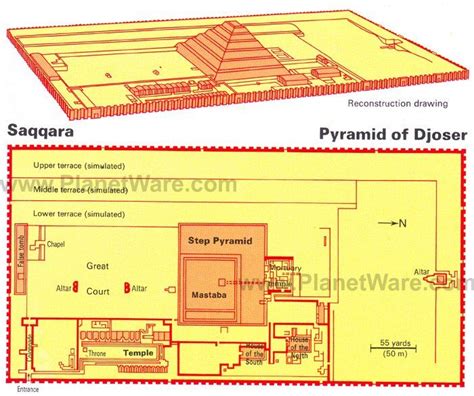 Saqqara Pyramid Of Djoser Floor Plan Map Step Pyramid Great