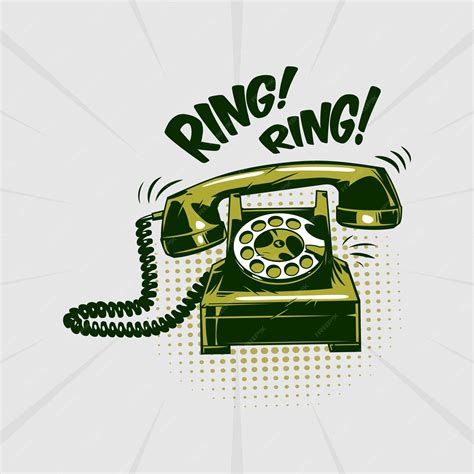 Premium Vector Comic Elements Of Ringing Telephone With Halftone And