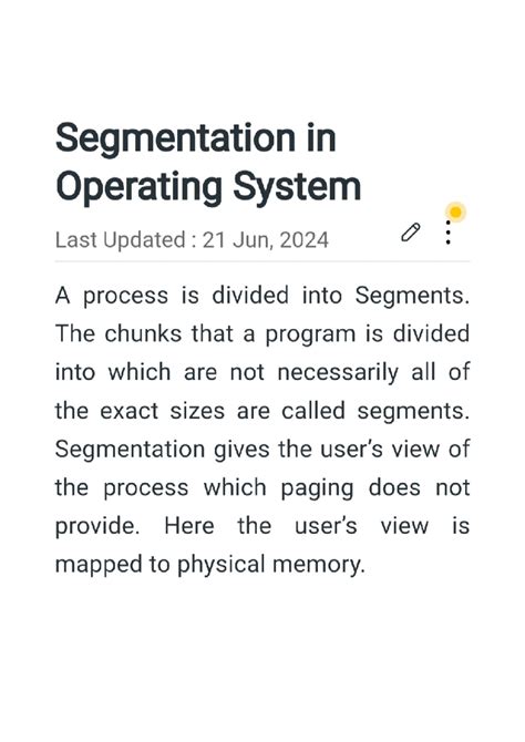 Operating Systems Unit Ii Complete Notes Segmentation In Operating System Last Updated 21