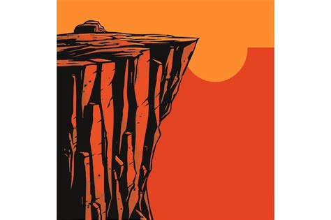 Premium Vector Cliff Face With Stunning Landscape