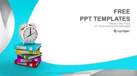 Alarm Clock And Books Education PPT Templates
