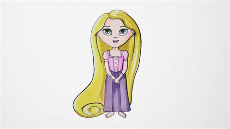 Cute Rapunzel Drawing Tutorial Rapunzel Drawing Cute Disney Characters Cute Drawings