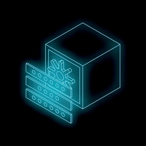 Glowing Server Rack Protecting Digital Safe With Combination Lock Cybersecurity Concept