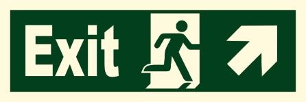 PV Direction Sign 10x30 Cm Exit Right Arrow Cross Right Up Products Traconed